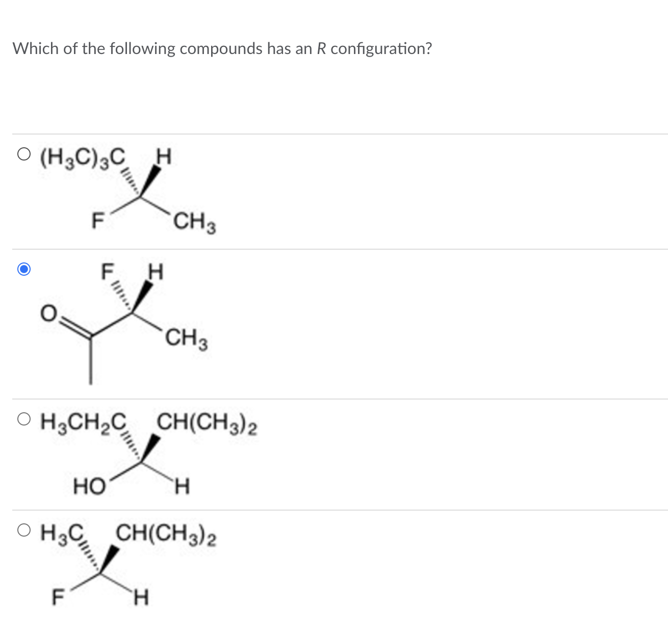 Solved Which of the following compounds has an R | Chegg.com