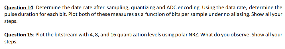 Sampling, quantizing, and line encoding is at the | Chegg.com