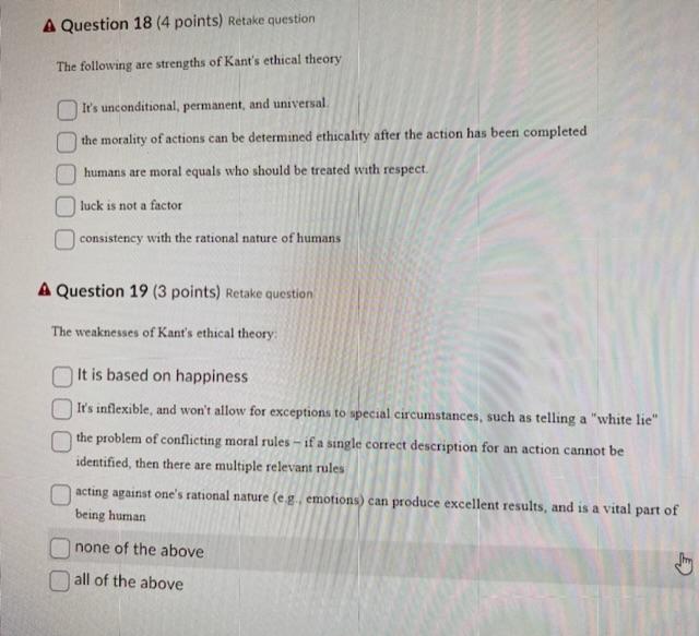 A Question 18 (4 points) Retake question The | Chegg.com