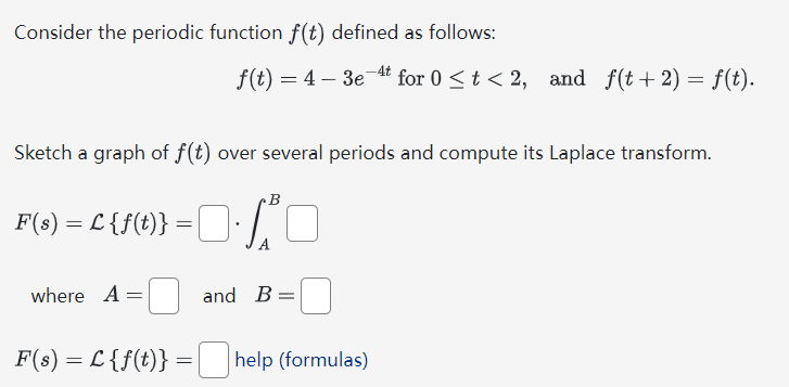 Solved Consider the periodic function f(t) defined as | Chegg.com