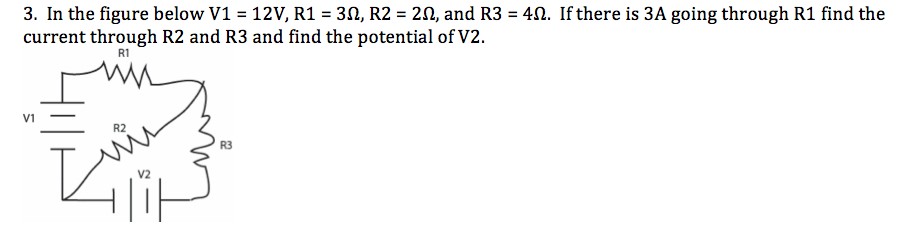 Solved 3. In the figure below V1-12V, R1-3Q, R2 = 2Q, and R3 | Chegg.com