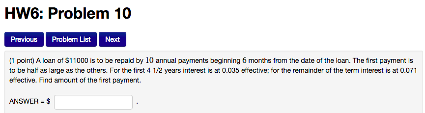 Solved HW6: Problem 10 Previous Problem List Next 1 point) A | Chegg.com