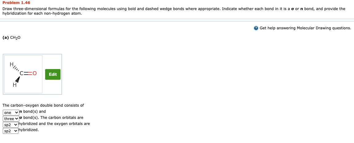 Solved Problem 1.46 Draw three-dimensional formulas for the | Chegg.com
