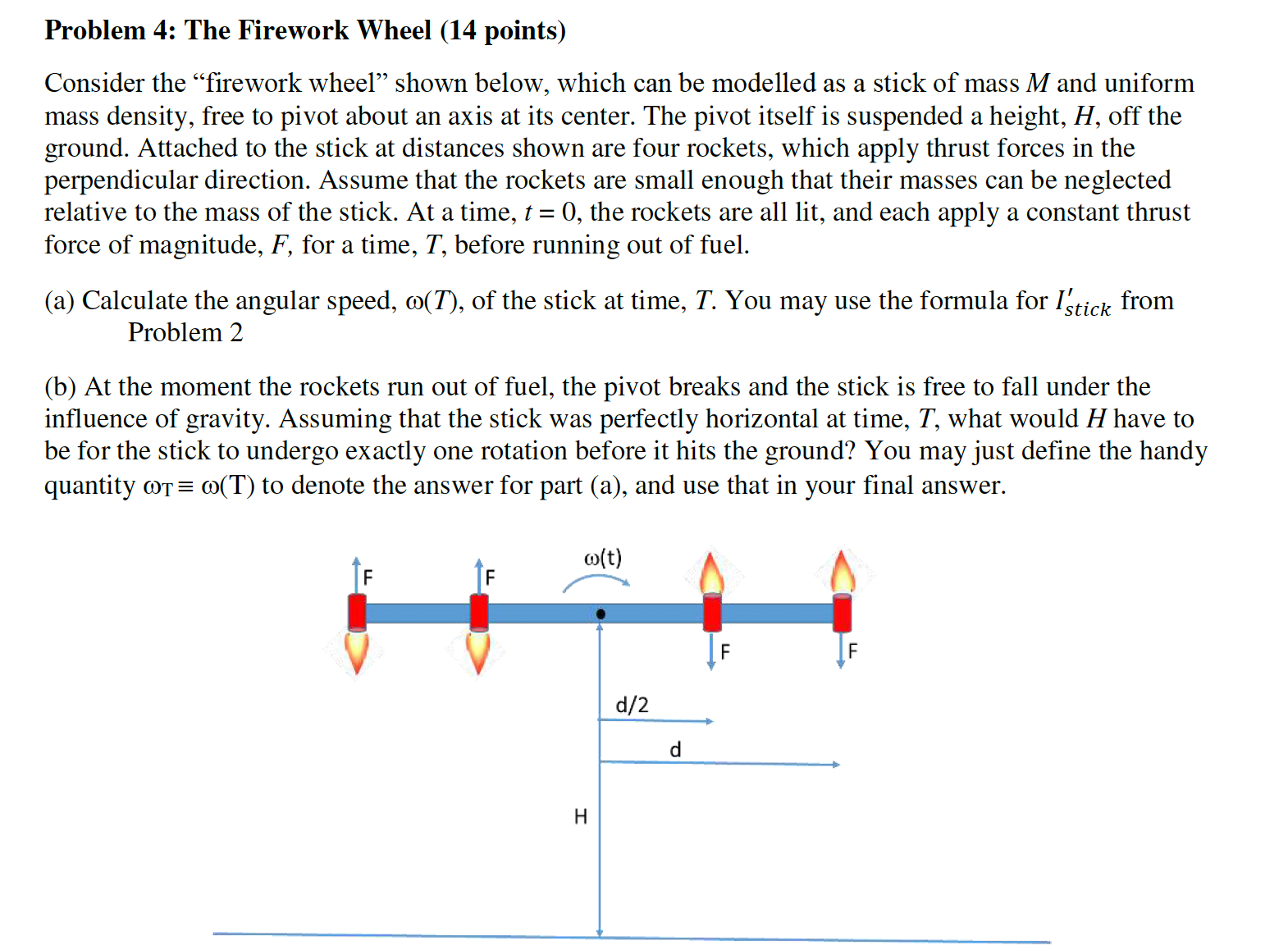 Solved Problem 4: The Firework Wheel (14 points) Consider | Chegg.com