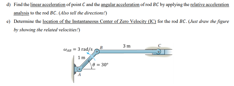 Solved d) Find the linear acceleration of point C and the | Chegg.com