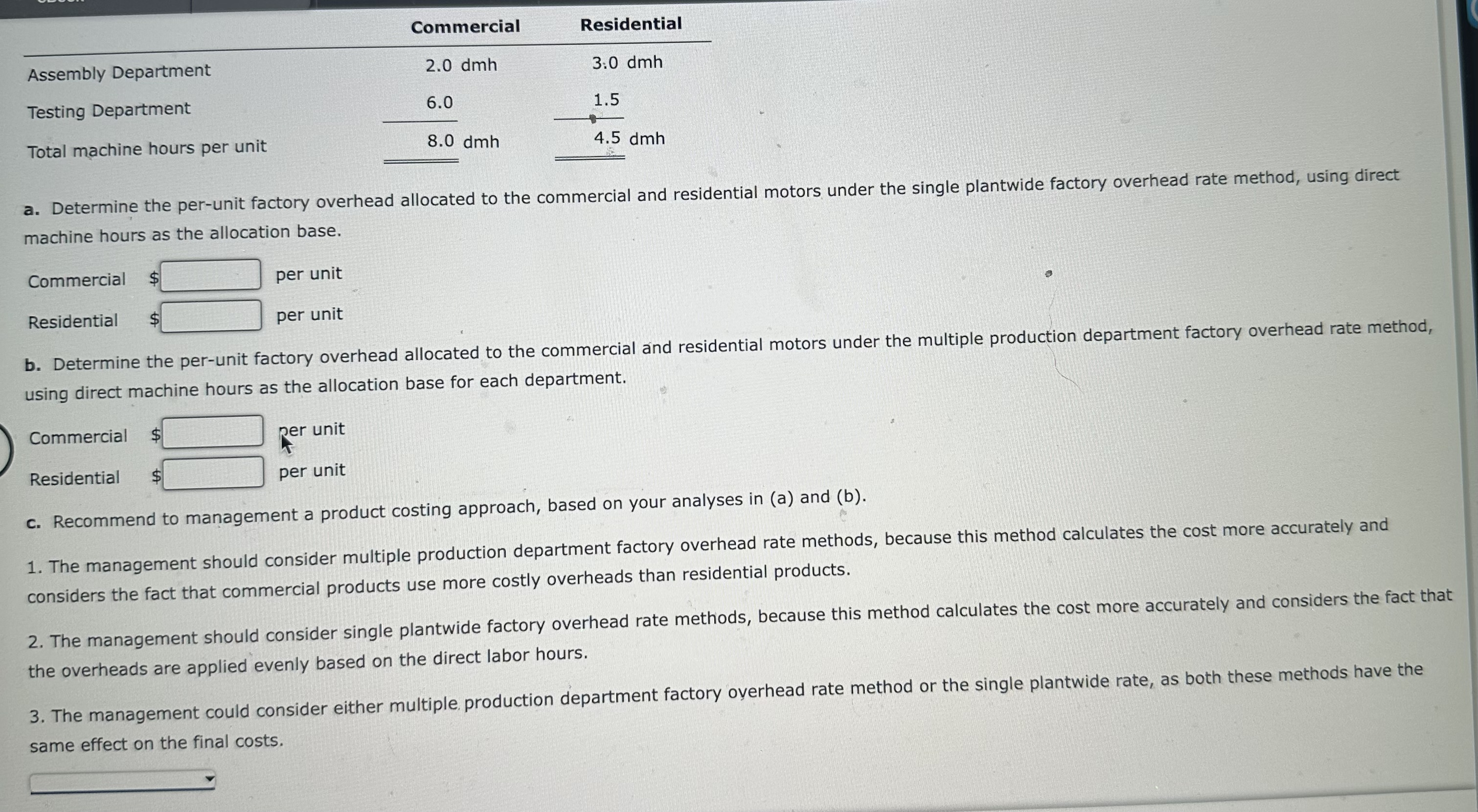 Solved Single Plantwide and Multiple Production Department | Chegg.com