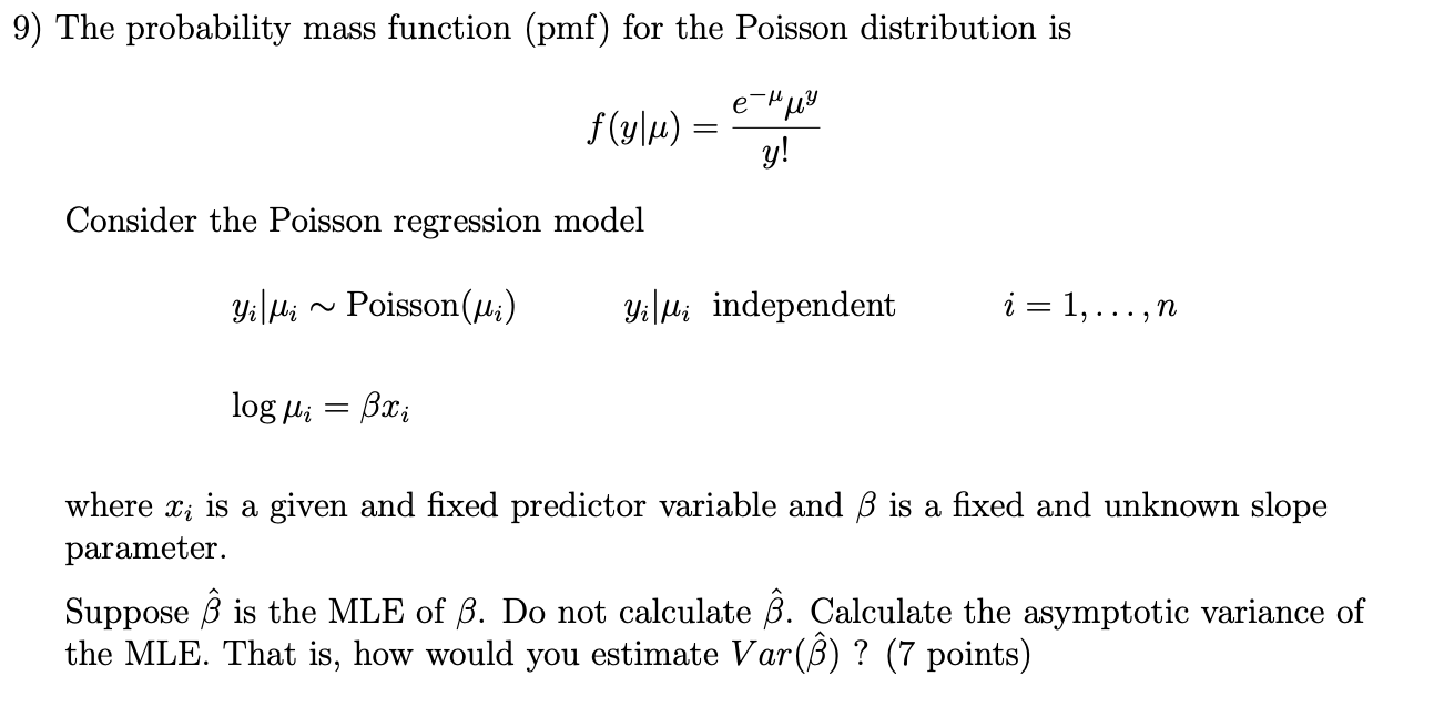Solved 9) The probability mass function (pmf) for the | Chegg.com