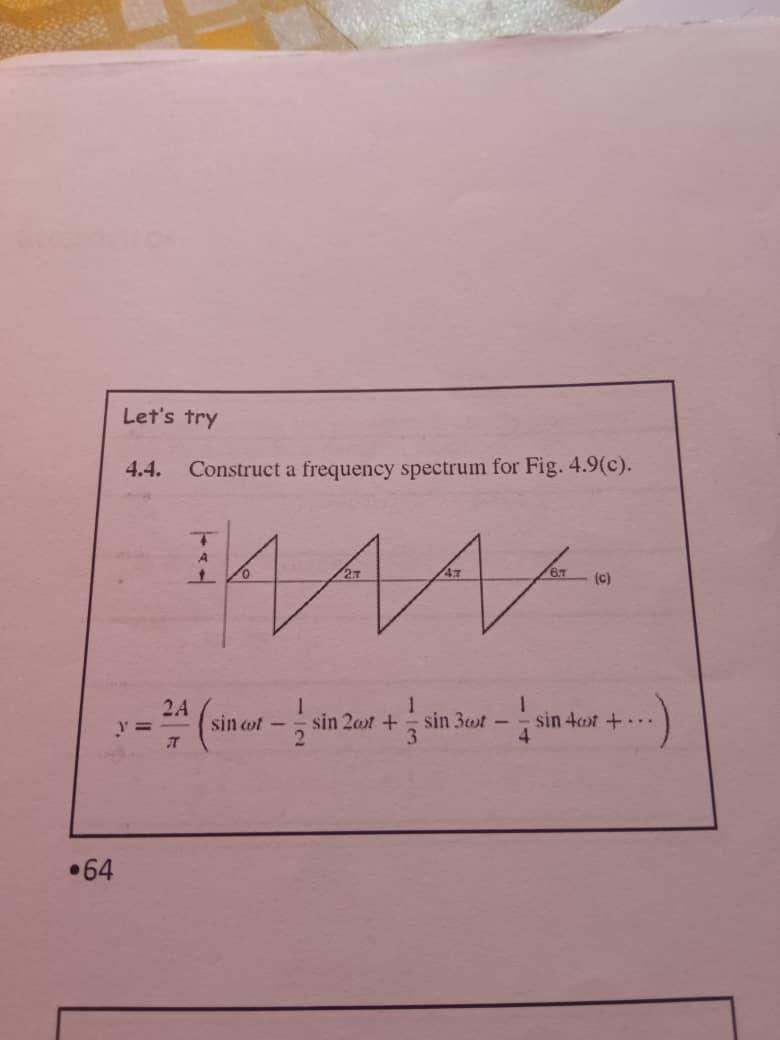 Solved Let's try 4.4. Construct a frequency spectrum for | Chegg.com