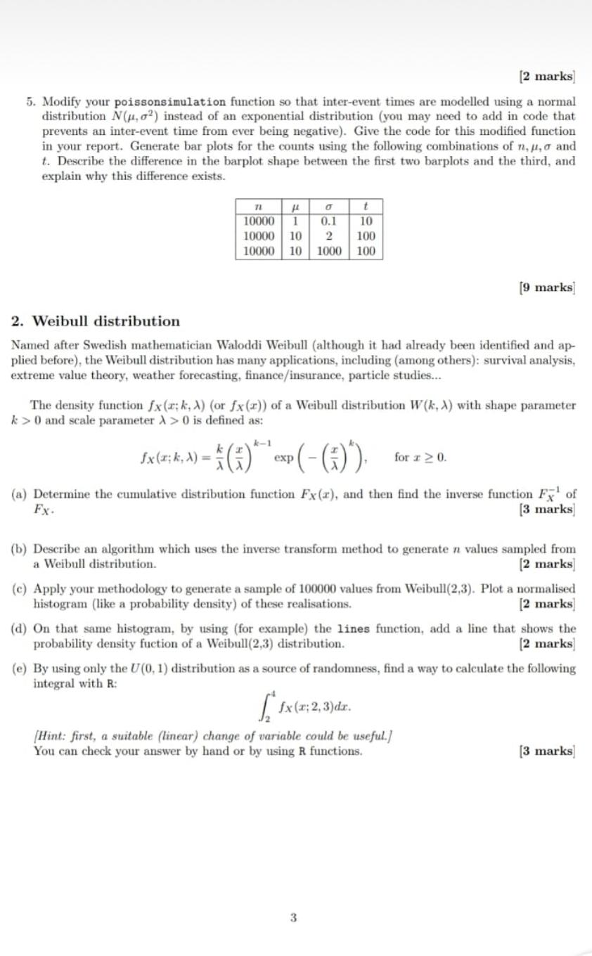 Exercises 1. Poisson process In this exercise we | Chegg.com
