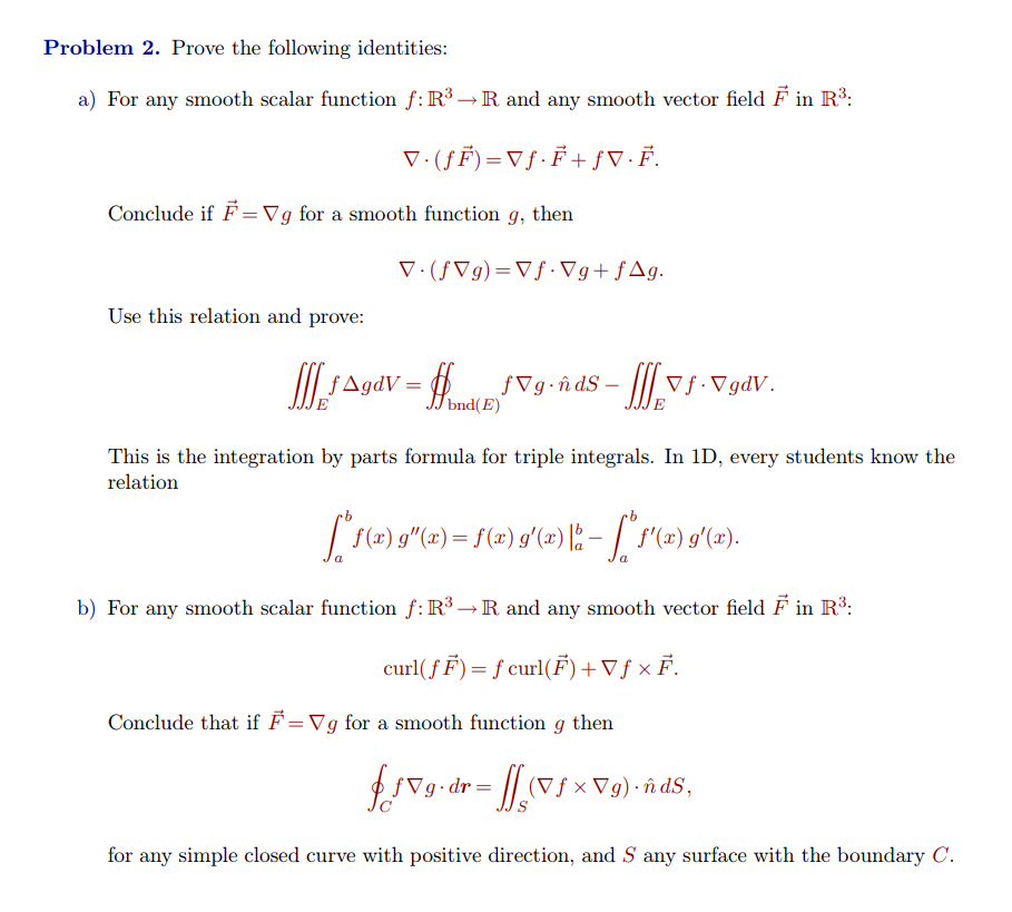 Problem 2. ﻿Prove the following identities:a) ﻿For | Chegg.com