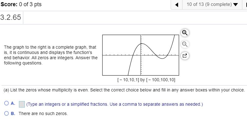 Solved Score: 0 of 3 pts 10 of 13 (9 complete) 3.2.65 6 o | Chegg.com