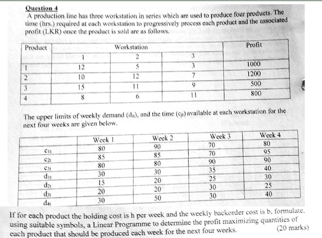 Solved Question 4A production line has three workstation in | Chegg.com