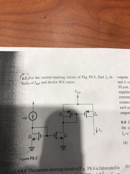 Solved 8.5 For the current-steering circuit of Fig. P8.5, | Chegg.com