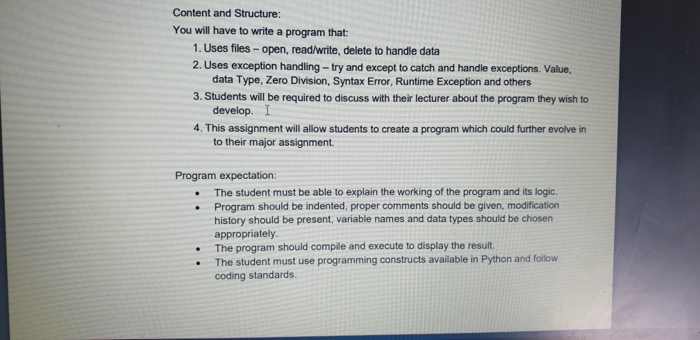 Solved Content and Structure You will have to write a | Chegg.com