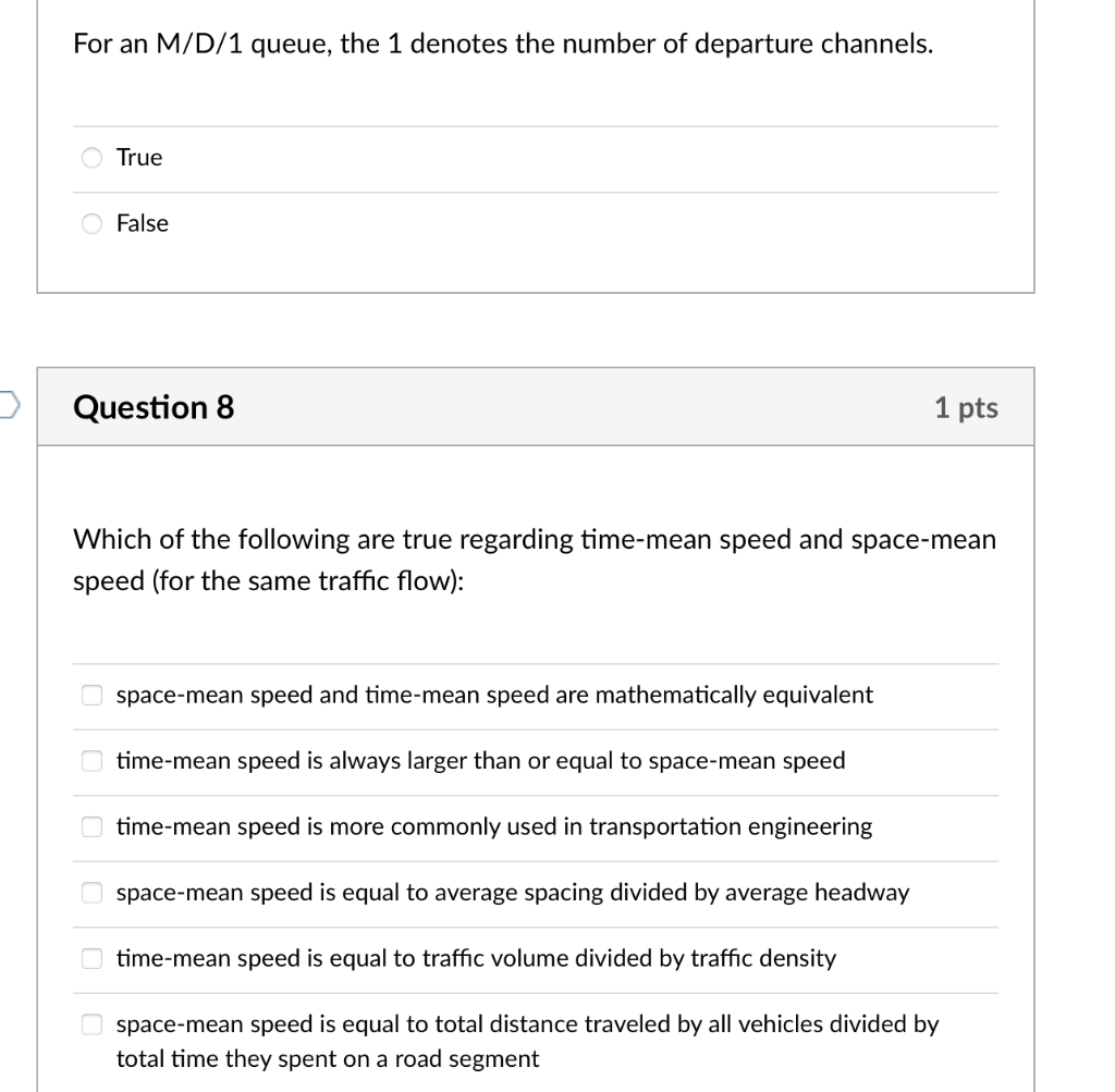 Solved For an M/D/1 queue, the 1 denotes the number of | Chegg.com