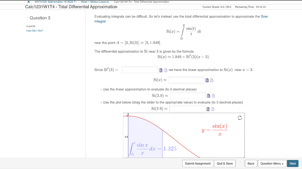 Solved Evaluating Integrals Can Be Difficult So Let S