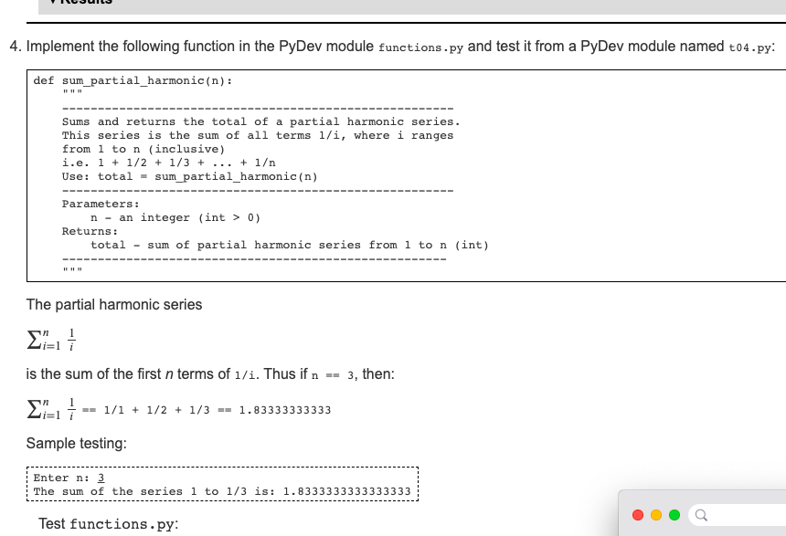 Solved 4. Implement the following function in the PyDev | Chegg.com