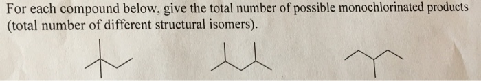 Solved For each compound below, give the total number of | Chegg.com