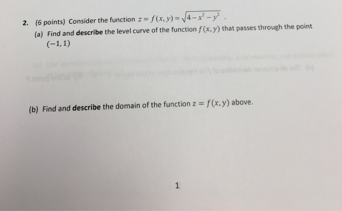 Solved Consider the function r = f (x, y) = Squareroot 4 - | Chegg.com