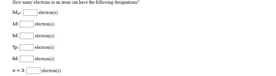 Solved a. How many orbitals in an atom can have the | Chegg.com