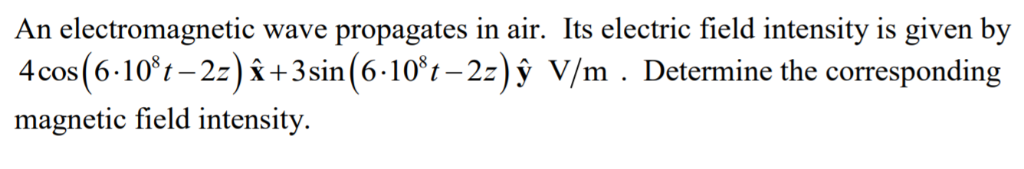 Solved An electromagnetic wave propagates in air. Its | Chegg.com