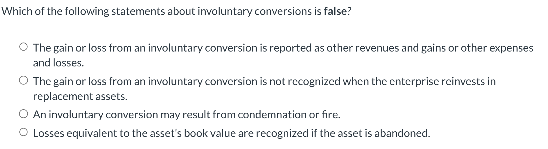 Solved Which of the following statements about involuntary | Chegg.com