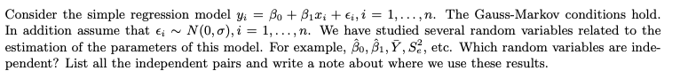 Solved Consider the simple regression model yi = Bo + B12; | Chegg.com
