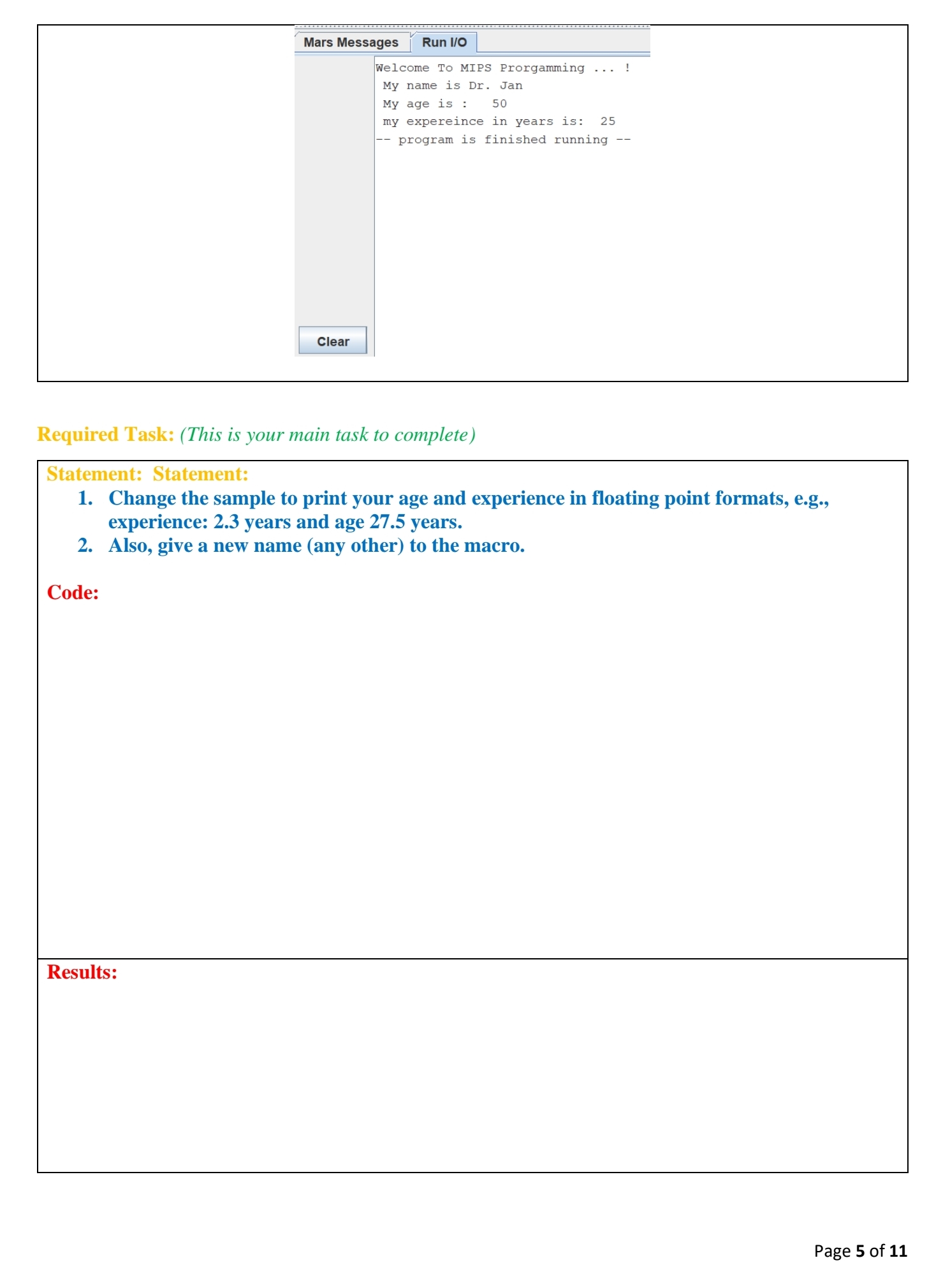 Solved Statement: Statement: 1. Change the sample to print | Chegg.com