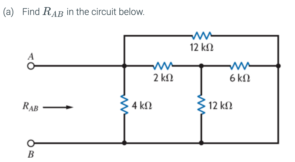 Solved (a) Find RAB in the circuit below. | Chegg.com