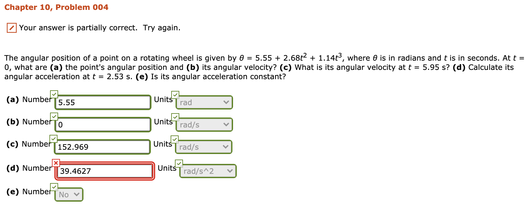 Solved Chapter 10, Problem 004 Your answer is partially | Chegg.com