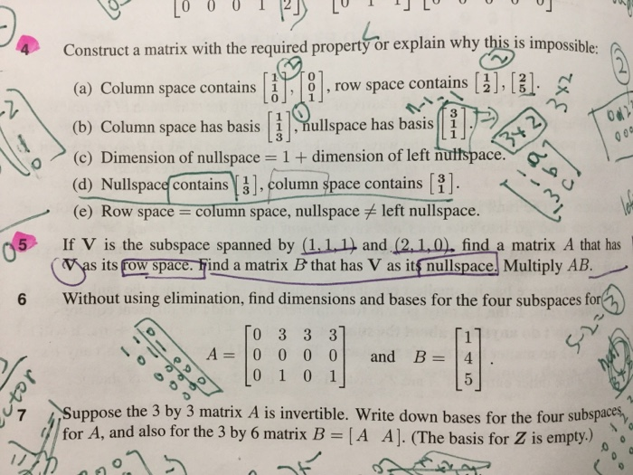 Solved Construct a matrix with the required property o (a) | Chegg.com