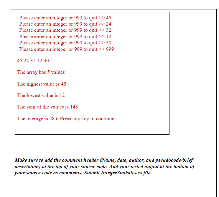 Solved # CIS162AD: Chapter 8 Programming Exercise - Integer | Chegg.com