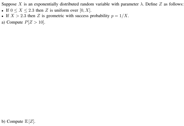 Solved Suppose X is an exponentially distributed random | Chegg.com