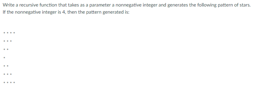 Solved Write a recursive function that takes as a parameter | Chegg.com