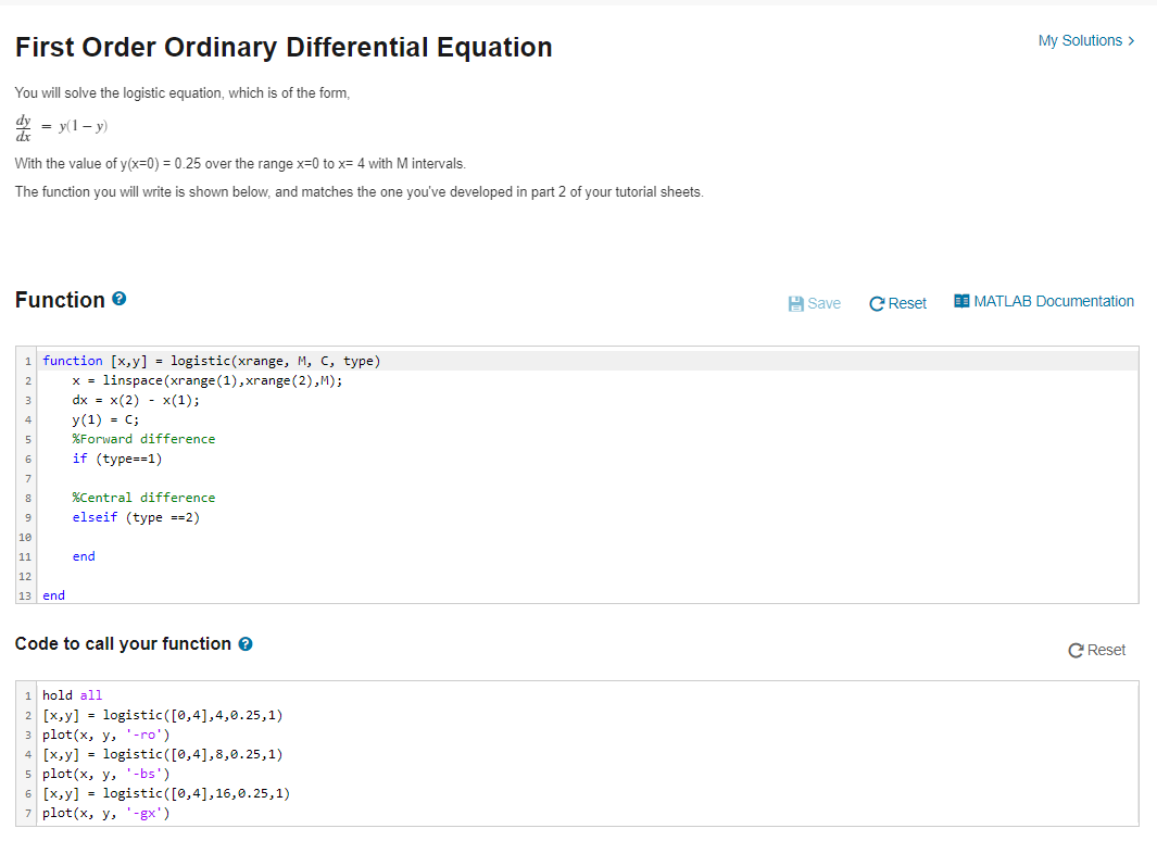 Solved First Order Ordinary Differential Equation My | Chegg.com
