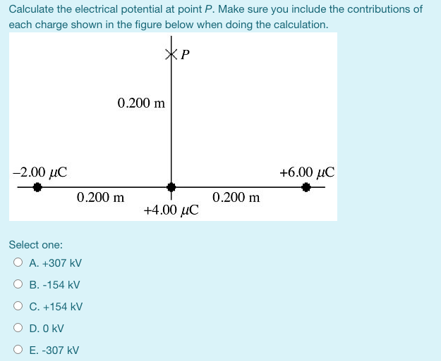 Solved Calculate the electrical potential at point P. Make | Chegg.com