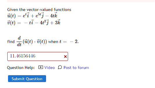 Solved Given the vector-valued functions | Chegg.com