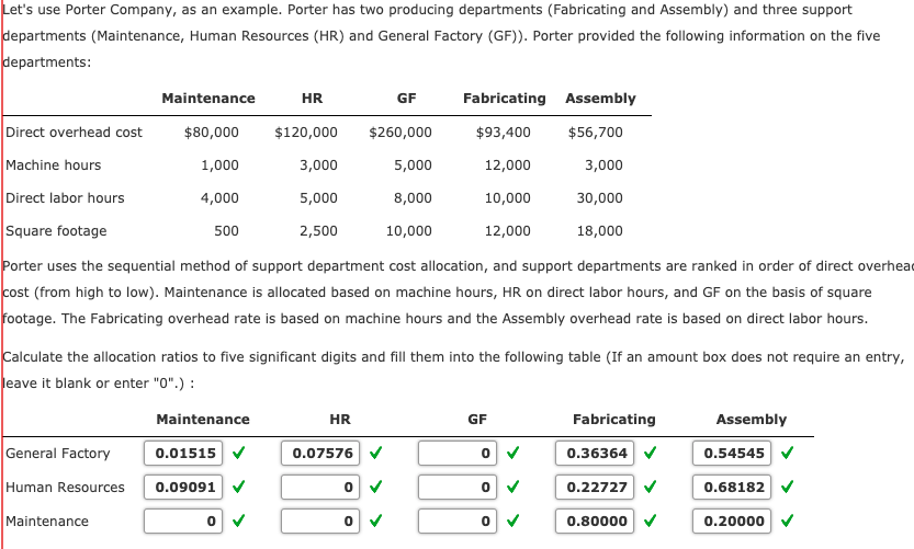 Solved Let's use Porter Company, as an example. Porter has | Chegg.com