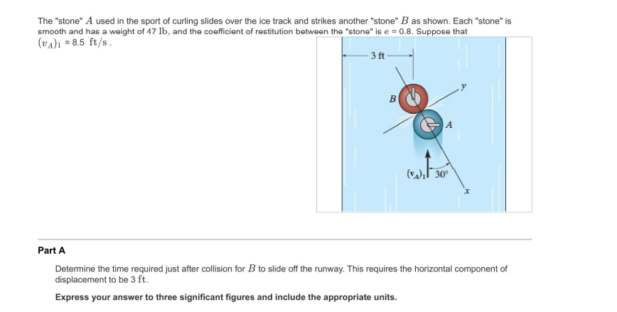 Solved The "stone" A used in the sport of curling slides | Chegg.com