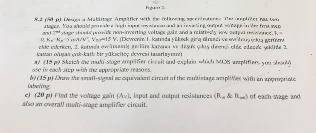 Solved Figure 1.S. 2 (50 ﻿p) ﻿Design a Multistage Amplifier | Chegg.com