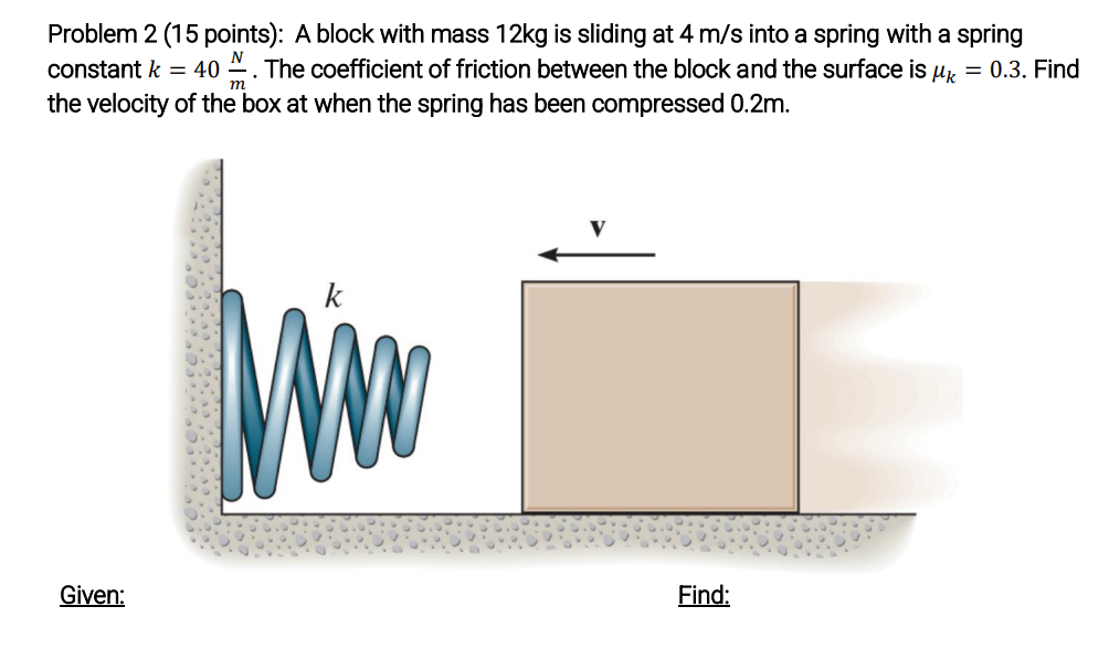 Solved Problem 2 (15 points): A block with mass 12 kg is | Chegg.com