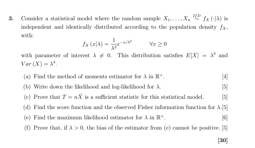 Solved Consider a statistical model where the random sample | Chegg.com