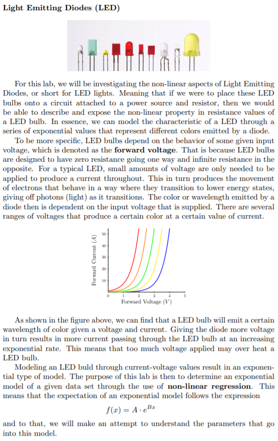 Lab #3: Non-Ohmic Resistors with Non-linear | Chegg.com