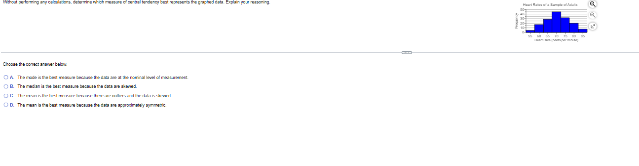 Solved Choose the correct answer below. A. The mode is the | Chegg.com