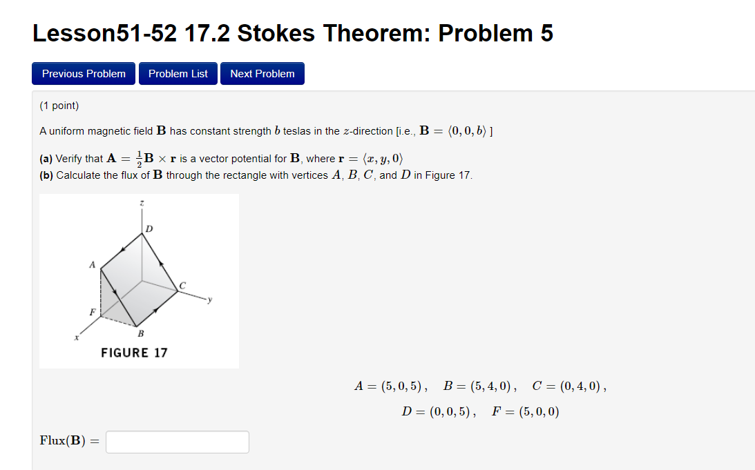 Solved Lesson51-52 17.2 Stokes Theorem: Problem 5 Previous | Chegg.com