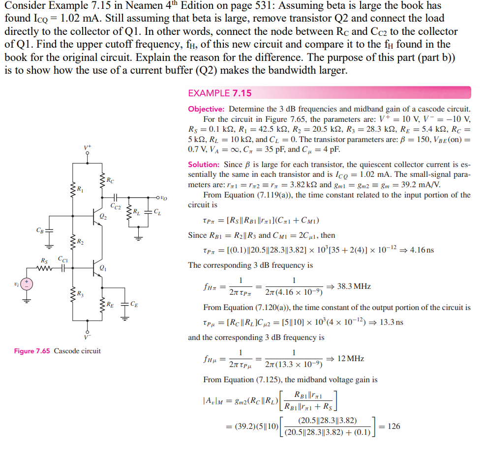 Solved Consider Example 7.15 in Neamen 4th Edition on page | Chegg.com