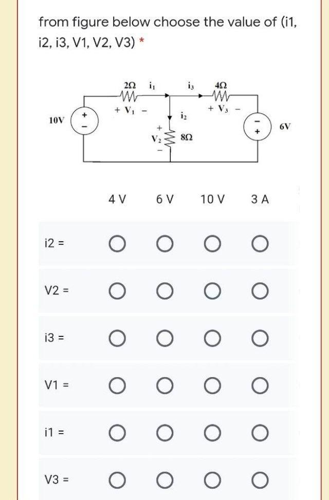 Solved from figure below choose the value of (i1, i2, i3, | Chegg.com