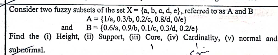 Solved Consider two fuzzy subsets of the set x={a,b,c,d,e}, | Chegg.com Solved Consider two fuzzy subsets of the set x={a,b,c,d,e}, | Chegg.com
