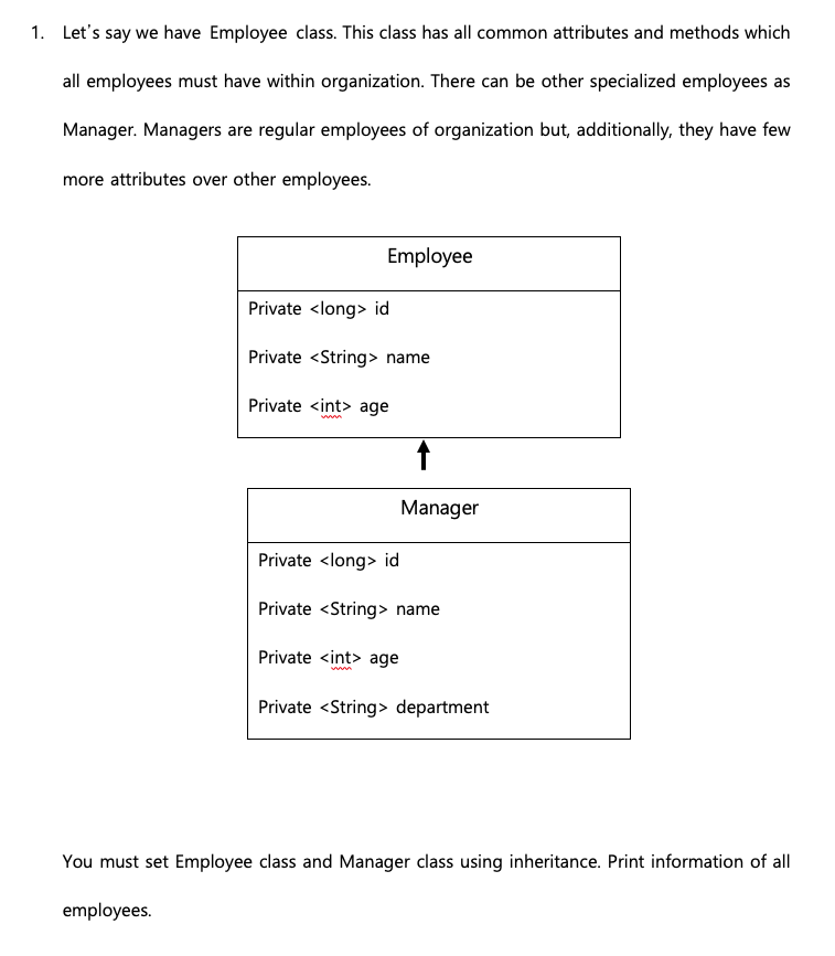 Solved Let's say we have Employee class. This class has all | Chegg.com
