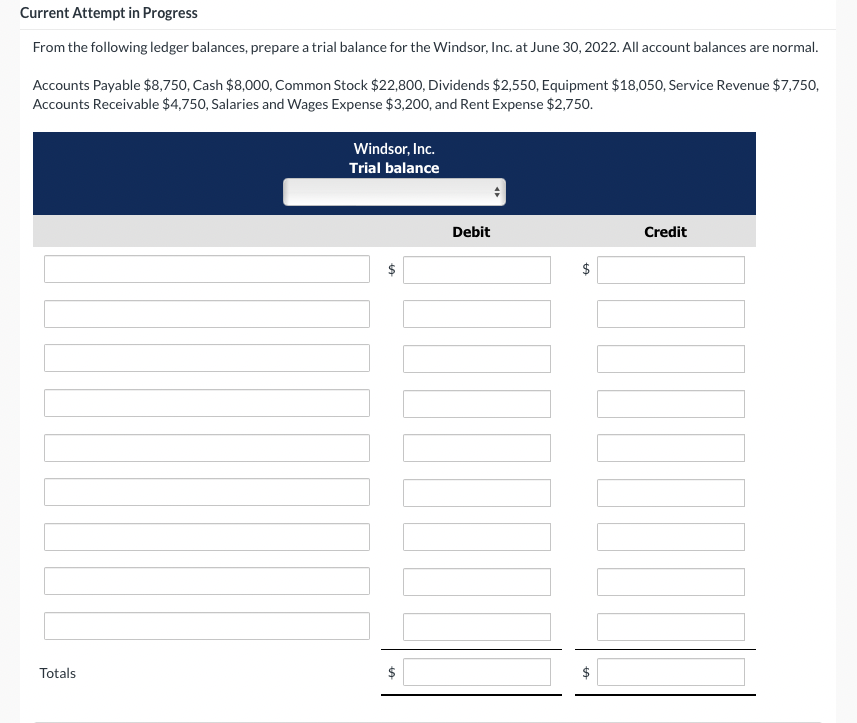 Solved Current Attempt in Progress From the following ledger | Chegg.com